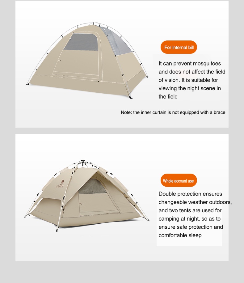 CAMEL Automatic Sunshade Waterproof Tent Outdoor Camping 3-4 People ...