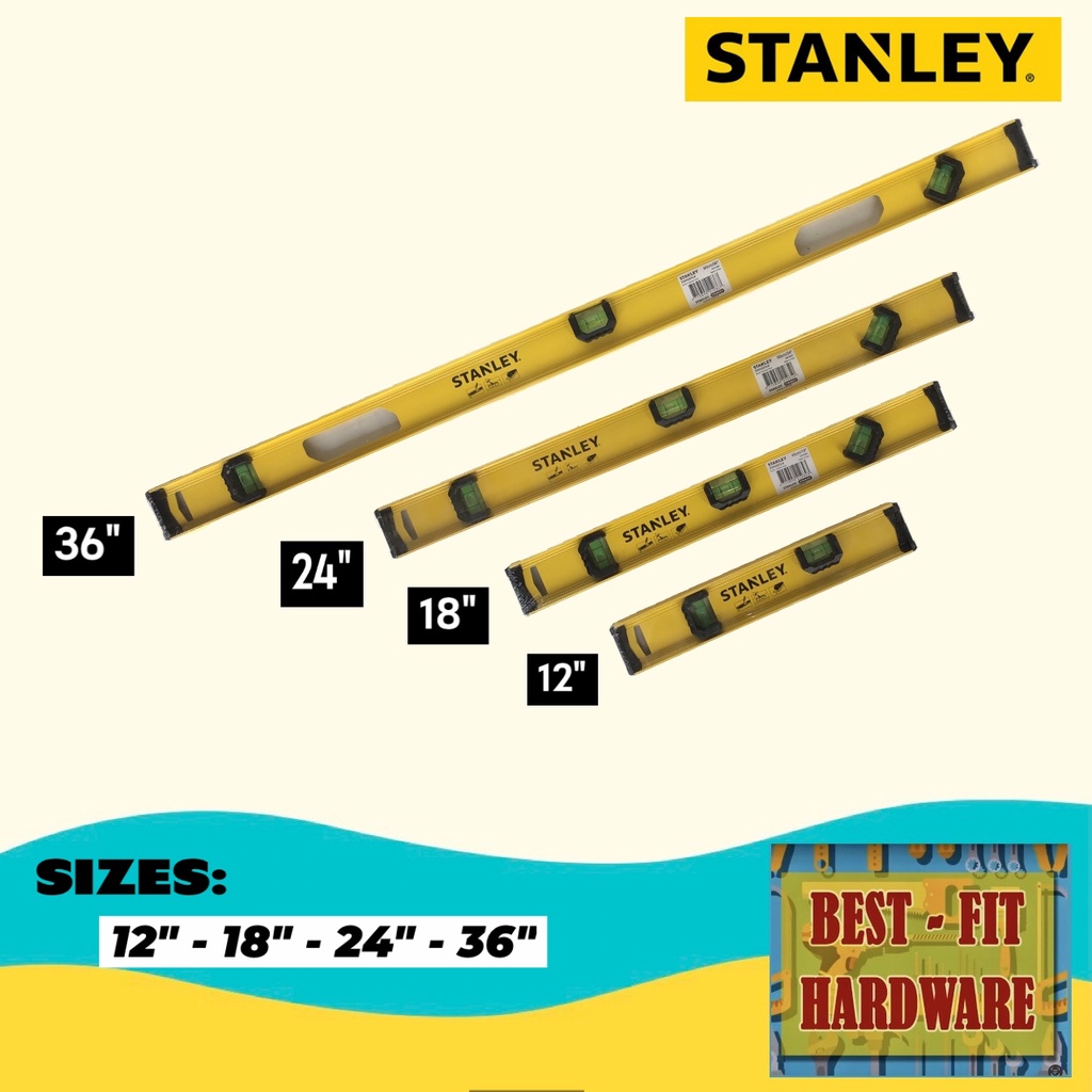 STANLEY - Aluminum Level Bar I-Beam with Three Vials | Shopee Philippines