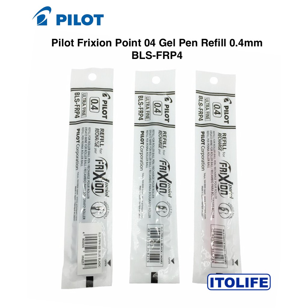 Pilot Frixion Point 04 Gel Pen Refill 0.4mm BLS-FRP4- 1pc | Shopee ...