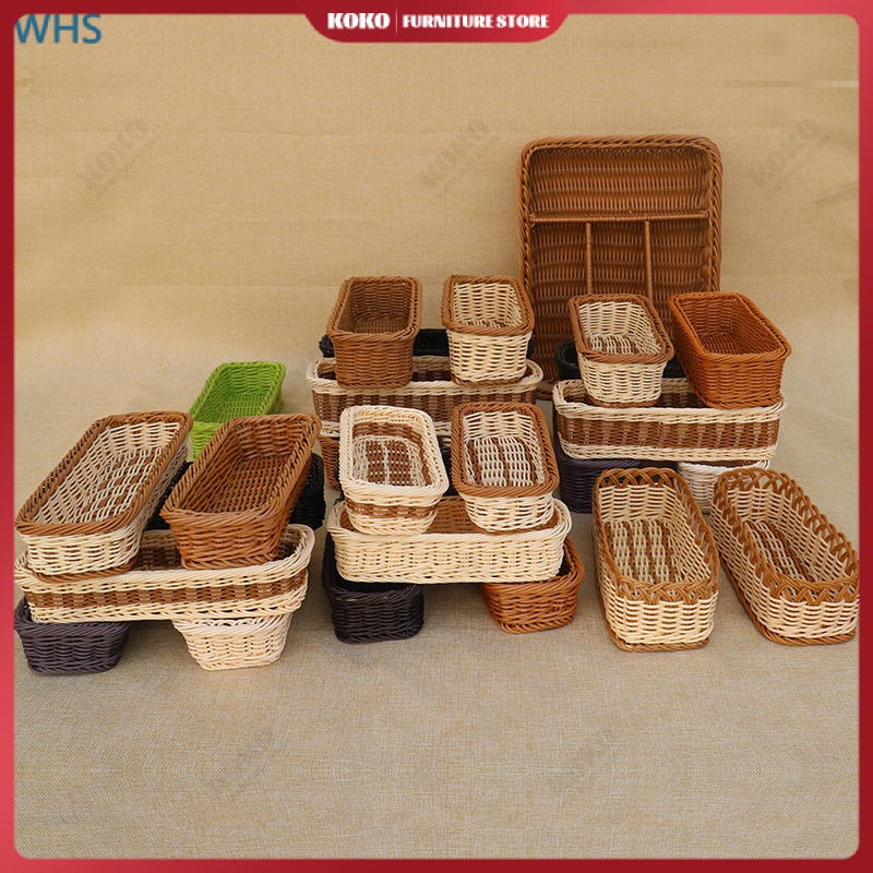 Hand-woven storage imitation rattan weaving rectangular imitation ...