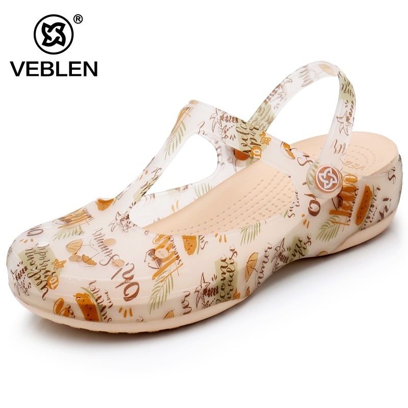 Veblen Hole Shoes Female Summer Korean Student Sandals Thick-Soled Non ...