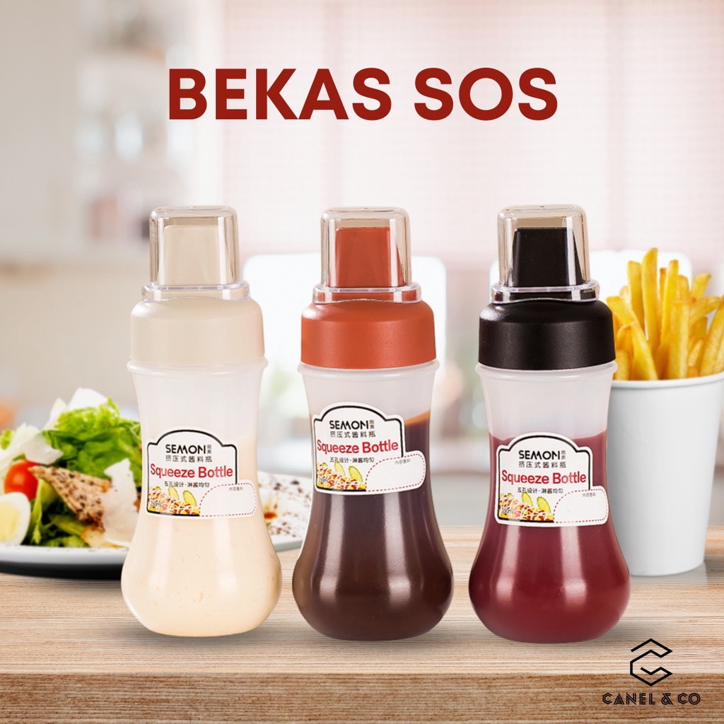 350ml 5-holes Sauce Bottle Botol Bekas Sos Kicap Nordic Sauce Container ...