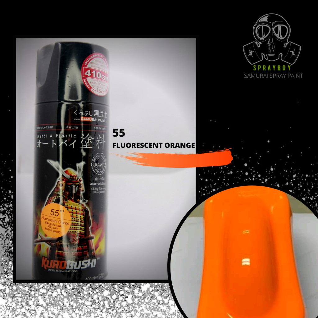 55** FLUORESCENT ORANGE SAMURAI SPRAY PAINT 400ML | Shopee Philippines