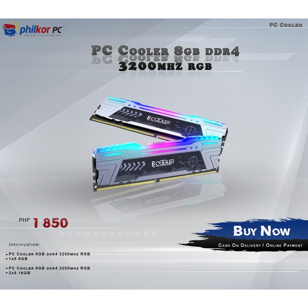 pc cooler 3200mhz 8gb 1x8gb rgb, pc cooler 3200mhz 16gb 2x8gb rgb ...