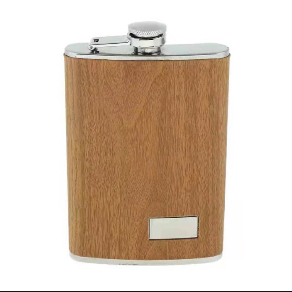 Stainless Steel Bamboo Grain Leather Hip Flask Wine Flask Mini Hip ...