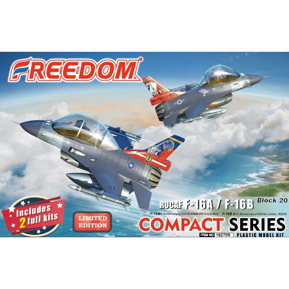 Freedom Model Kits Compact Series ROCAF F-16A/F-16B Block 20 Model Kit ...