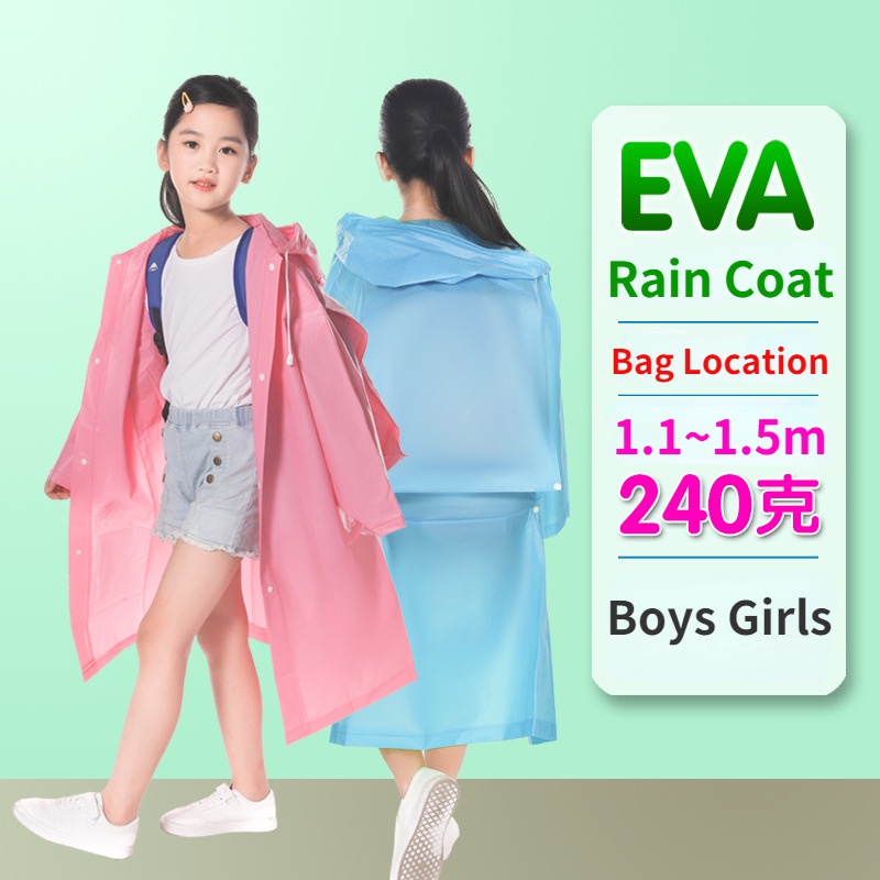 Kid Waterproof Rain Coat Reusable Rain Coats Outdoor Travel Rainwear ...