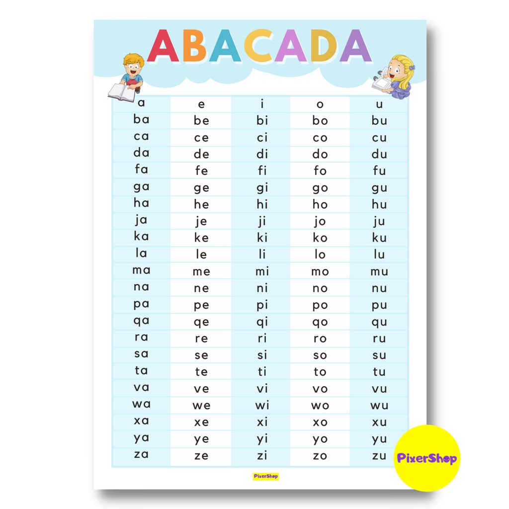 LAMINATED ABACADA CHART A4 SIZE | Shopee Philippines