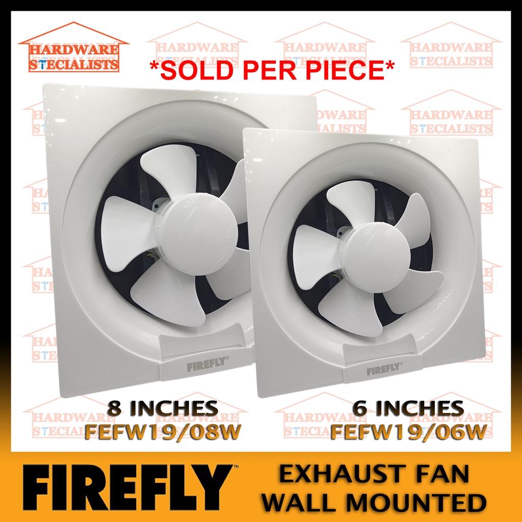 Firefly Exhaust Fan Wall Mounted 8" FEFW19/08W OR 6" FEFW19/06W ...