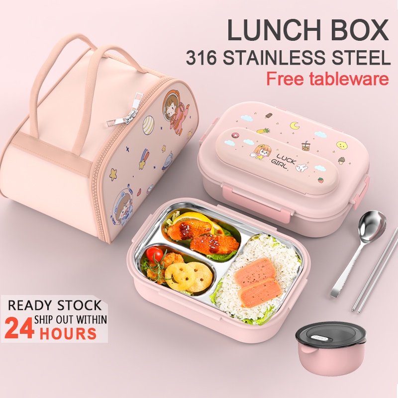 316 Stainless Steel Kid Lunch Box Bento Box Student School Lunch Box ...