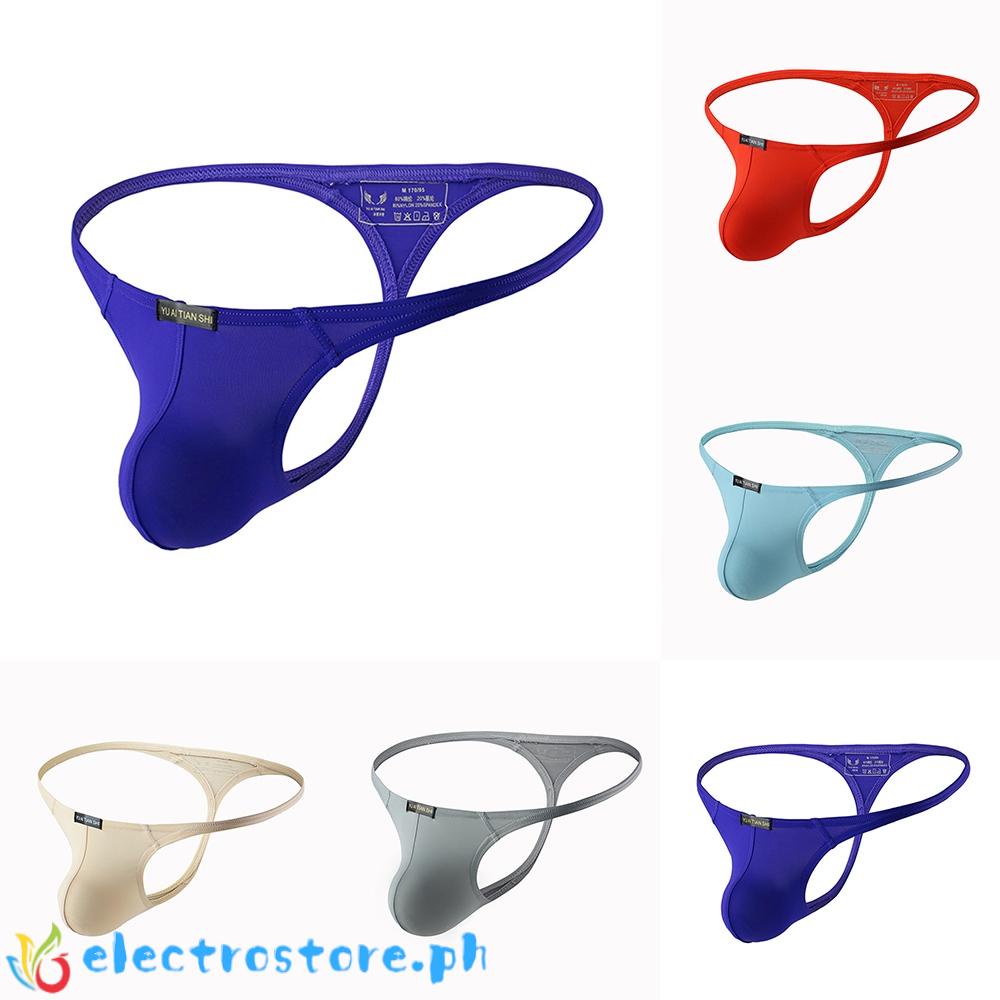 Mens Nylon Sexy Bulging Thong Large Size Low Waist Suspender Briefs