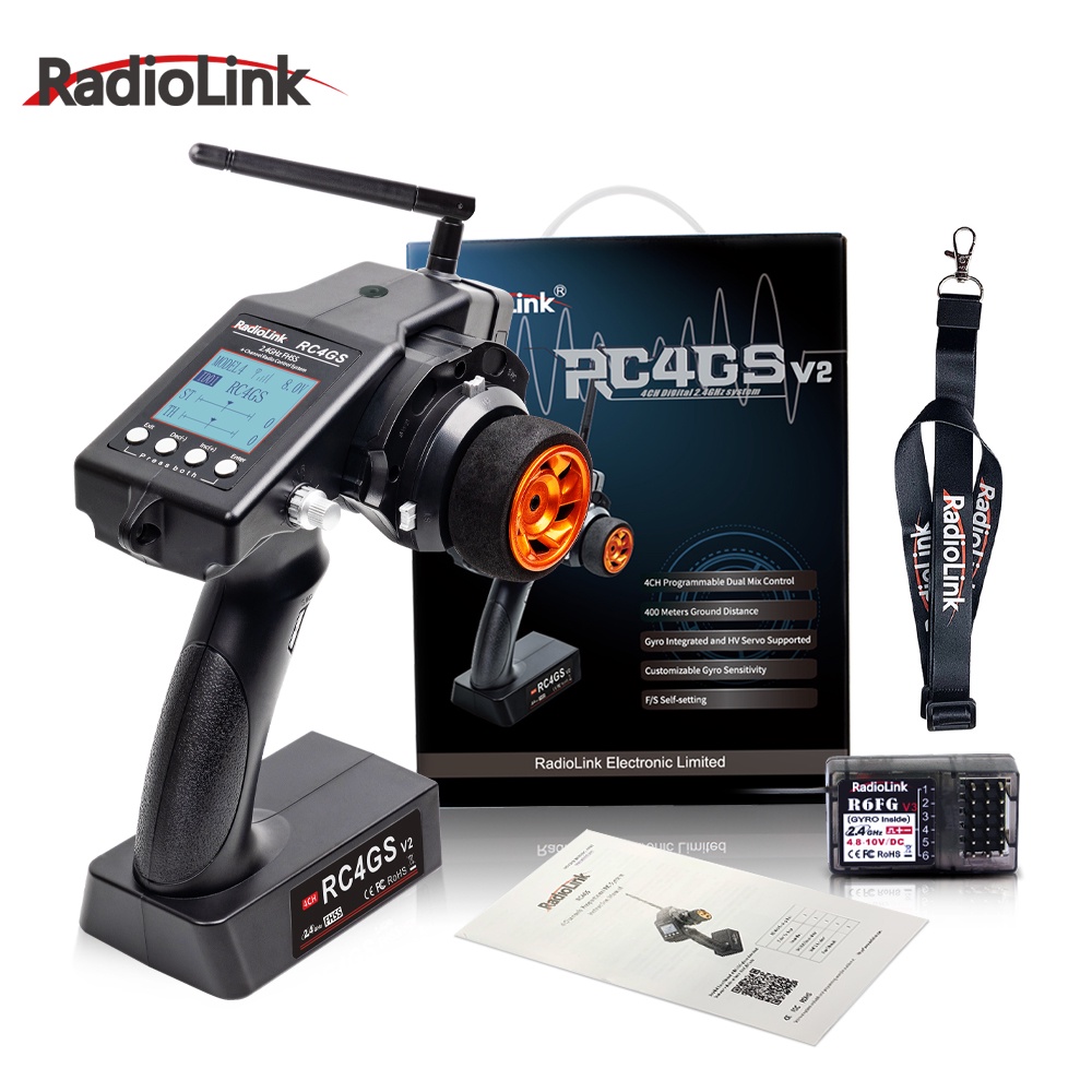 RadioLink RC4GS V2 2.4G 4CH Remote Controller 400M Distance Transmitter ...