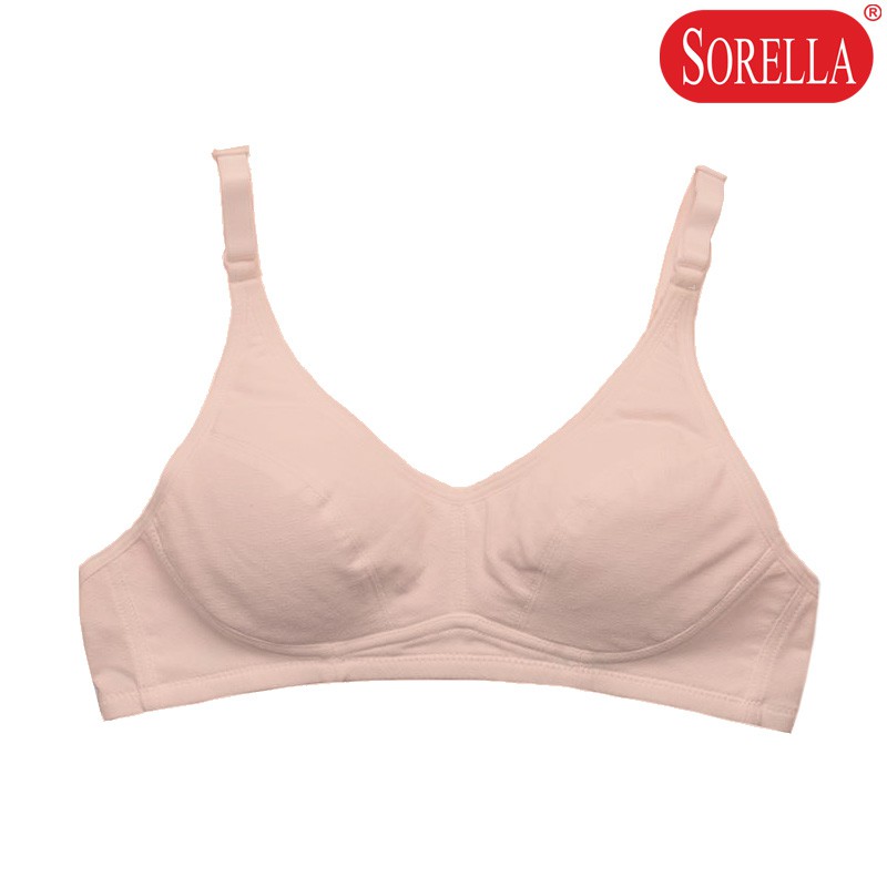 SORELLA casual bra cotton white and flesh slightly padded perfect fit ...