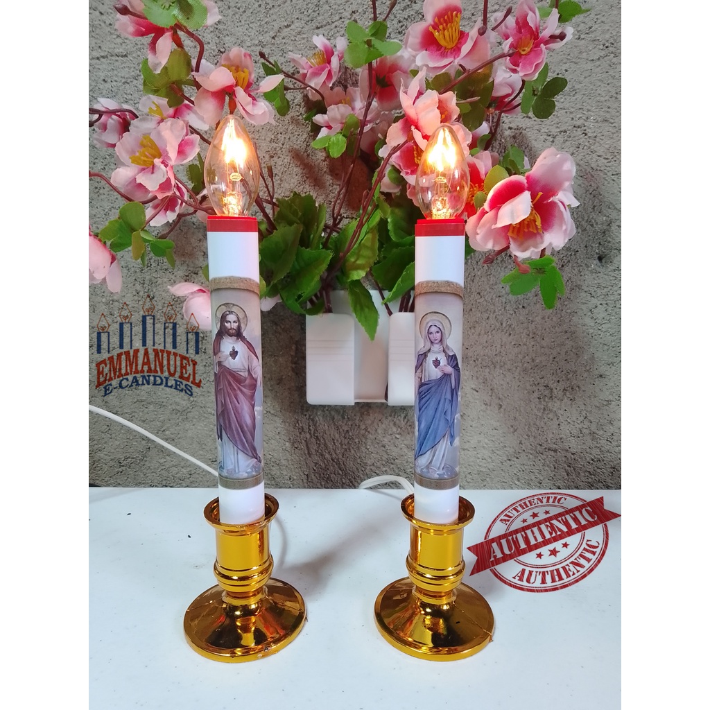 Emmanuel E-Candles Flameless Taper Candles - Photo Sticker Body , 7.5 ...