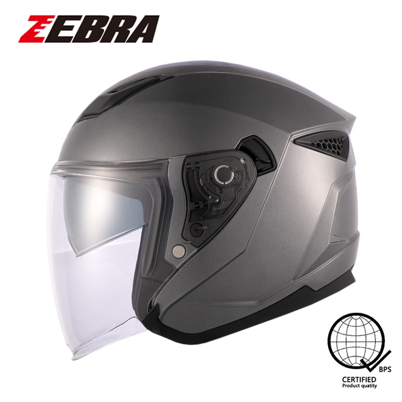 （FREE silver visor）ZEBRA Ladies motorcycle half face helmet dual visor ...