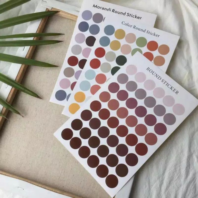 Aesthetic Morandi Round Sticker set pastel color Round stickers ...