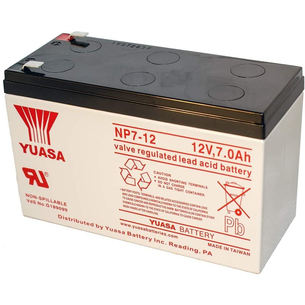 Yuasa UPS Battery 12V 7Ah 20hr NP7-12 12 Volts 7 Ampere Rechargeable Valve Regulated Lead Acid ...