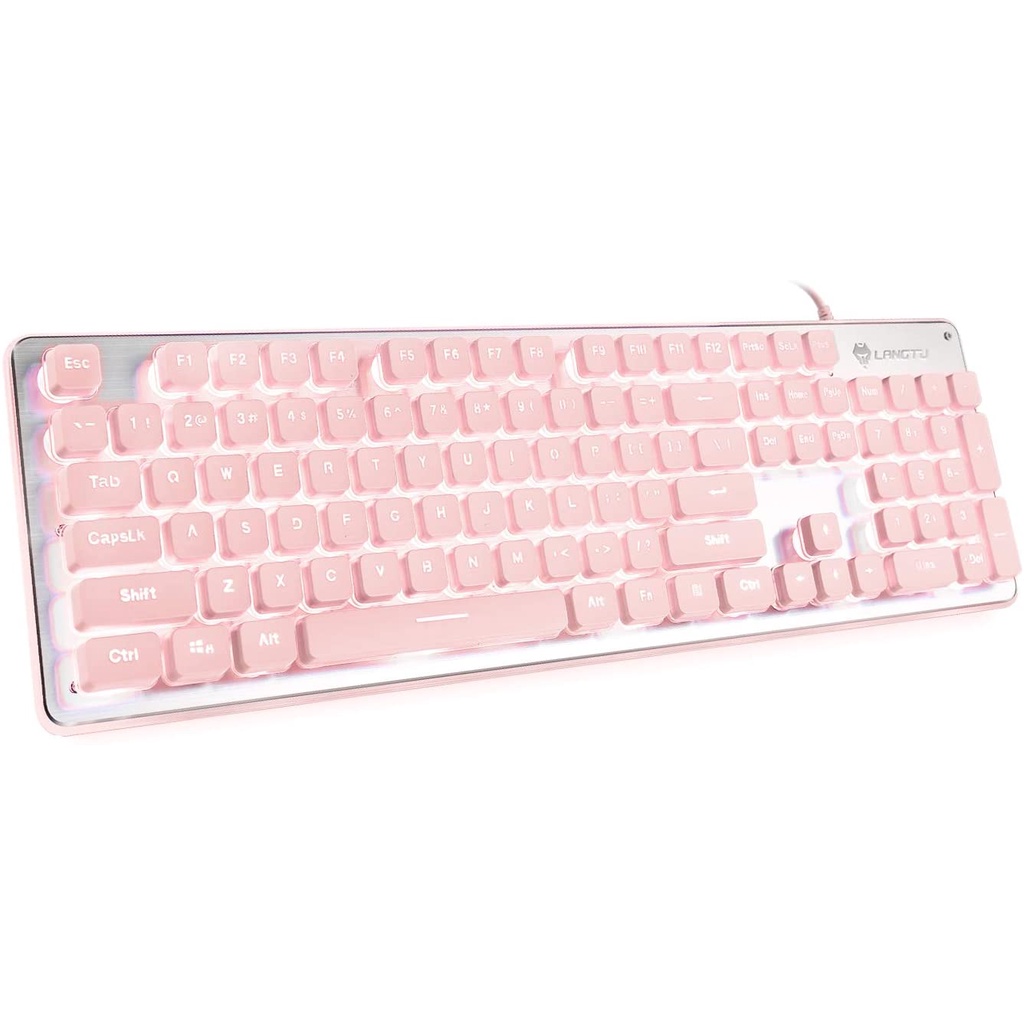104 Keys Mechanical Feeling Keyboard USB Wired Silent RGB Backlit ...