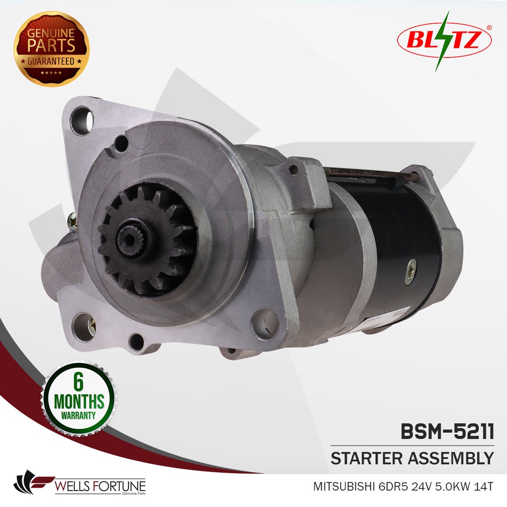 MITSUBISHI 6DR5 24V 5.0KW 14T BLITZ STARTER ASSEMBLY (1PC) | Shopee ...
