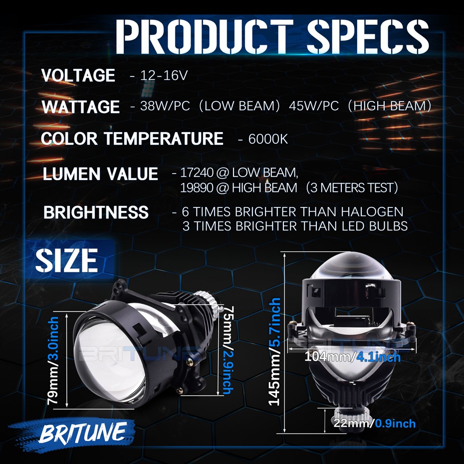 Bi-led Lens 3.0 inch Hella 3R G5 90W LED Projector Headlight Lenses H4 H7 H1 H11 9005 LED Lamps ...