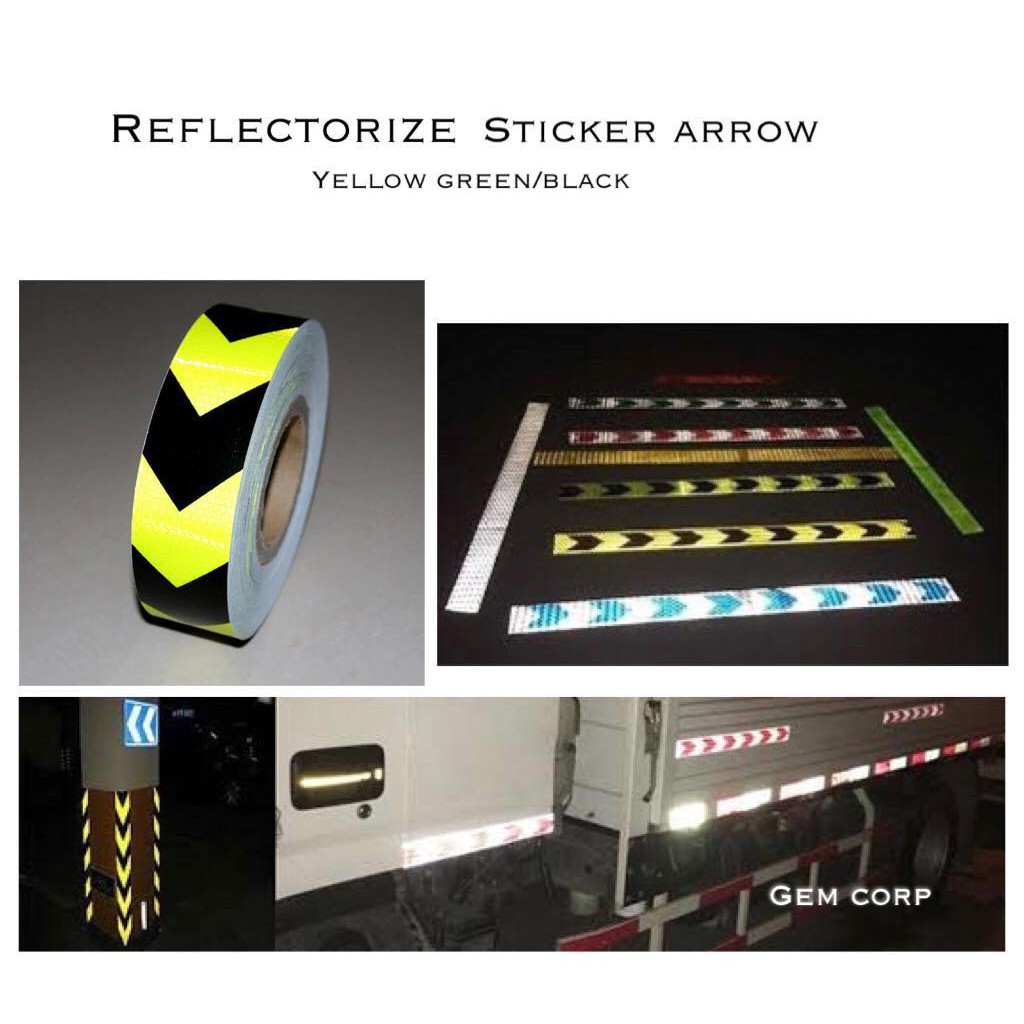CPAO Reflectorize Arrow Pattern Reflective Sticker Safety Warning Tape ...
