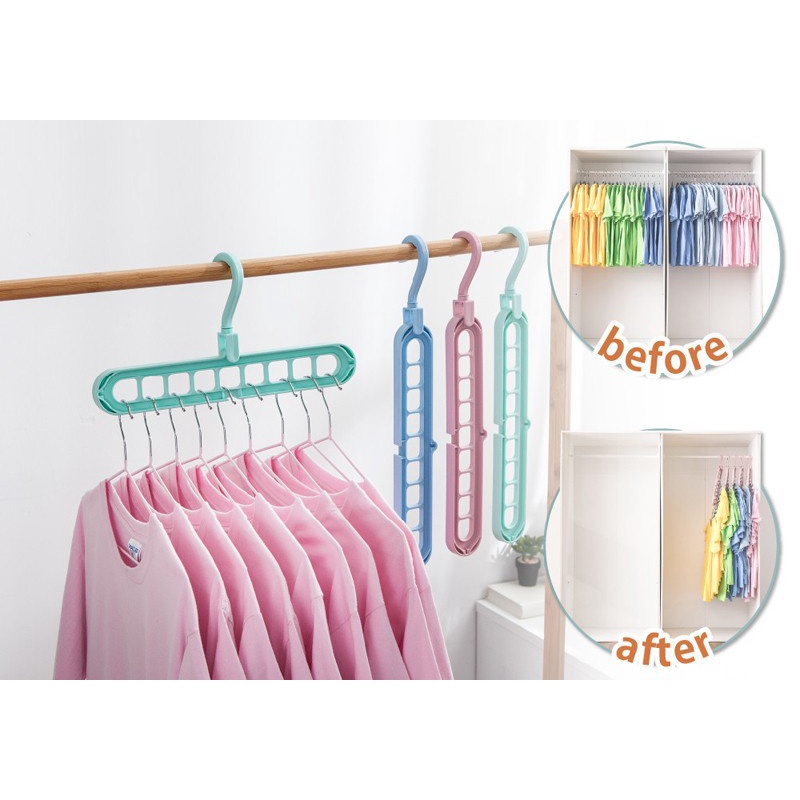 Space-saving 9-hole smart multi-function clothes hanger | Shopee ...