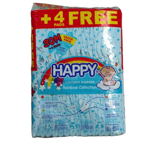 Happy Diaper Colored Assorted M 30+4 Pads | Shopee Philippines