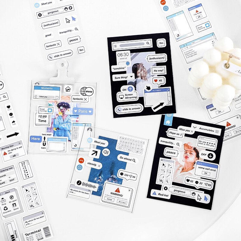 3 Sheets Self-adhesive Daily Life Tag Note Decorative Stickers | Shopee ...