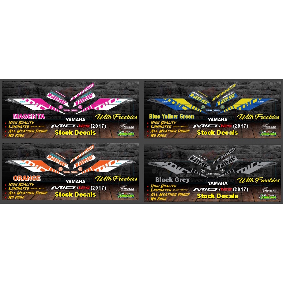Yamaha Mio i 125 (2017-2018) Stock Decals / Stickers with freebies ...