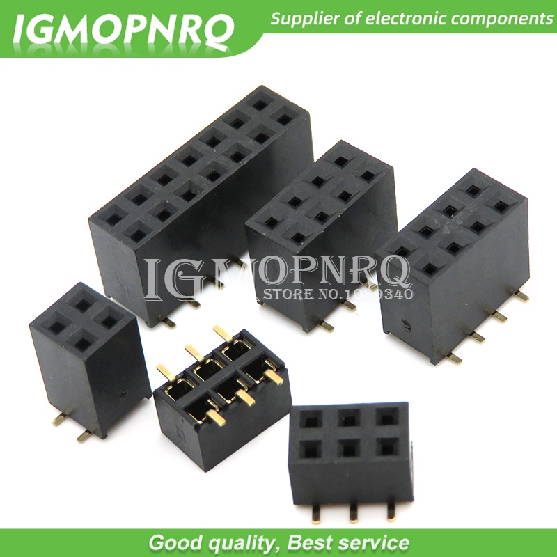 10PCS SMT 2.54mm Double Row Female PCB Board Pin Header socket Connector Pinheader 2 * 2/3/4/6 ...