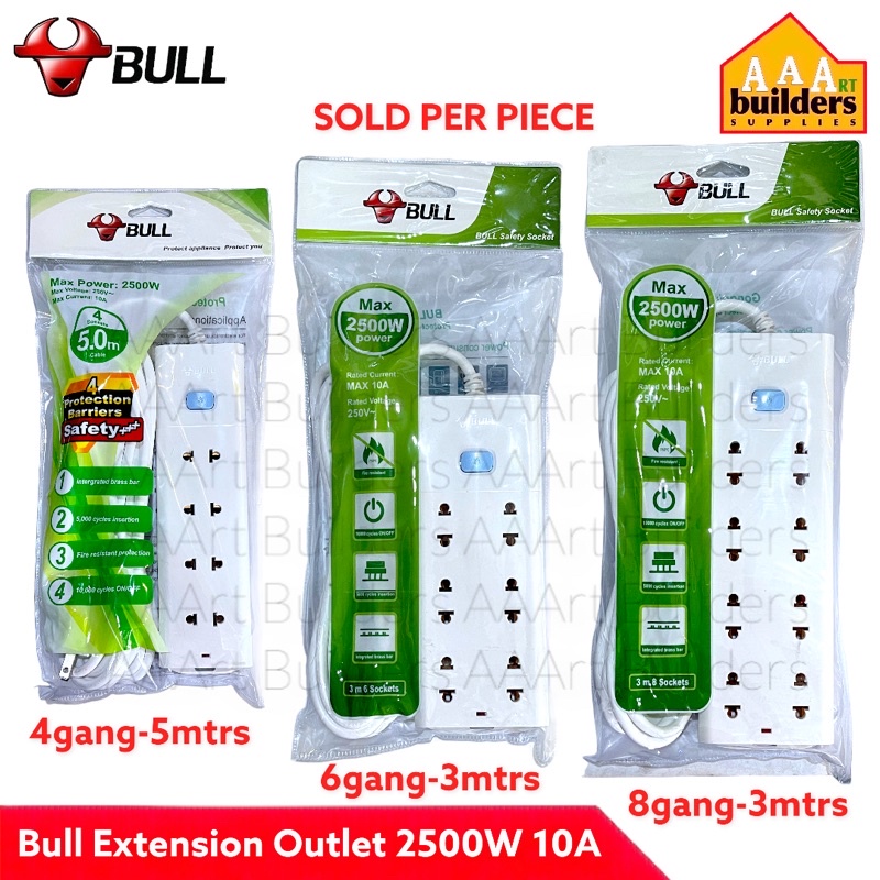 Bull Extension cord 4gang 6gang 8gang Heavy duty | Shopee Philippines