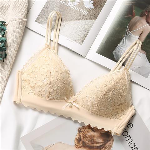 China Red Lingerie Set Women's Wedding Bridal Bra Set No Steel Rings ...