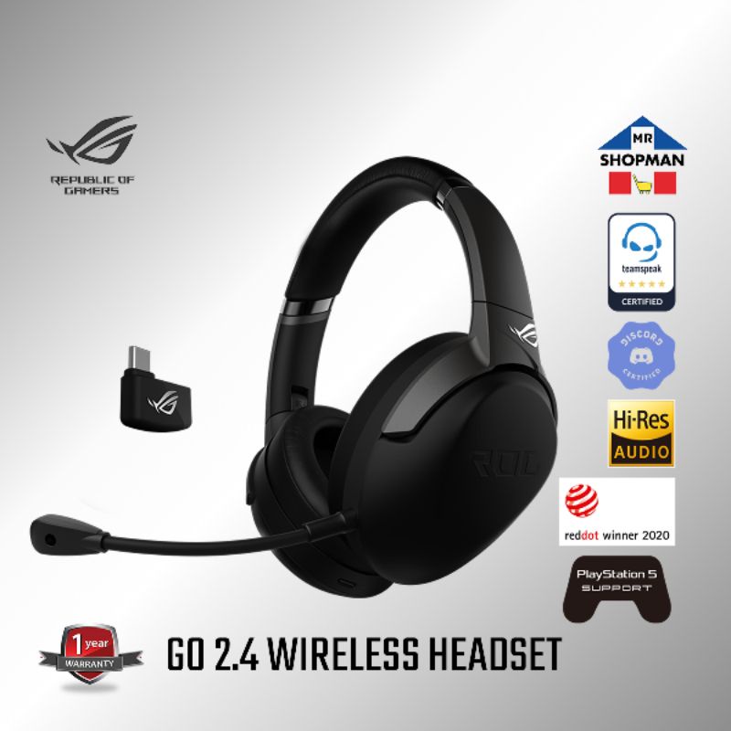 Asus Rog Strix Go 2.4 Wireless Black Headset Headphones | Shopee ...