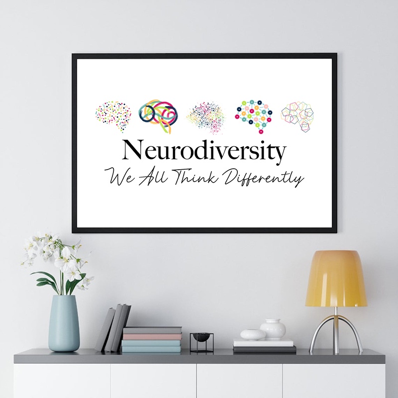 Neurodiversity We All Think Differently Quote Print Canvas Painting ...