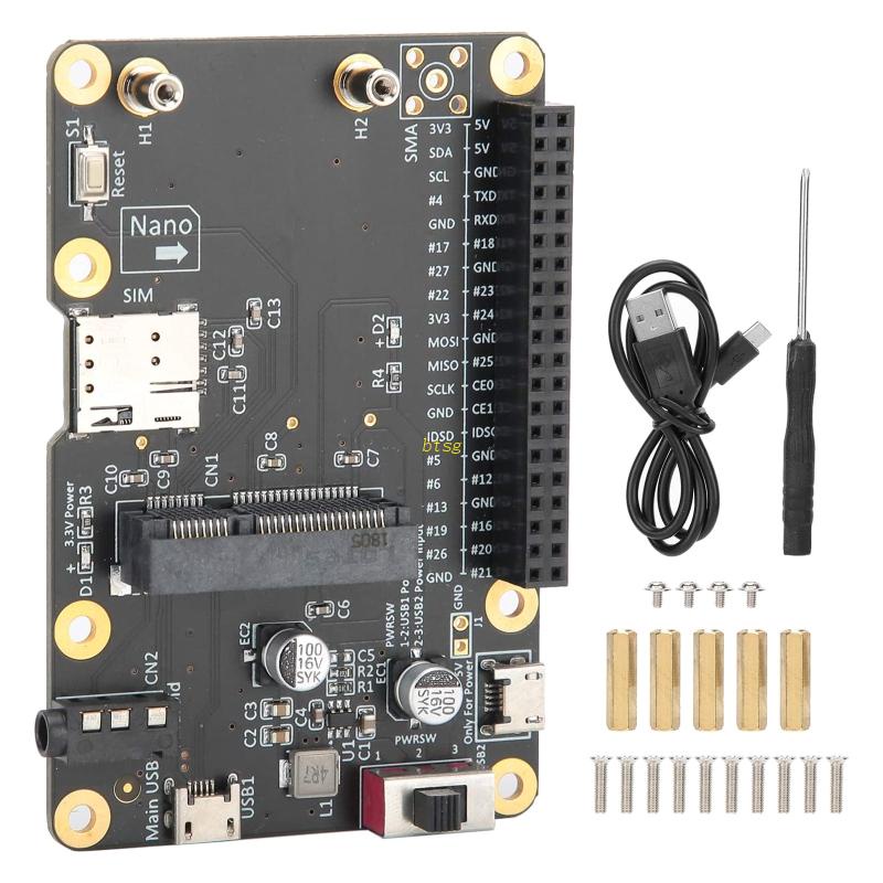 btsg 3G/4G LTE Base Hat for Raspberry Pi 4/3/2/B+ Module Computer Board ...