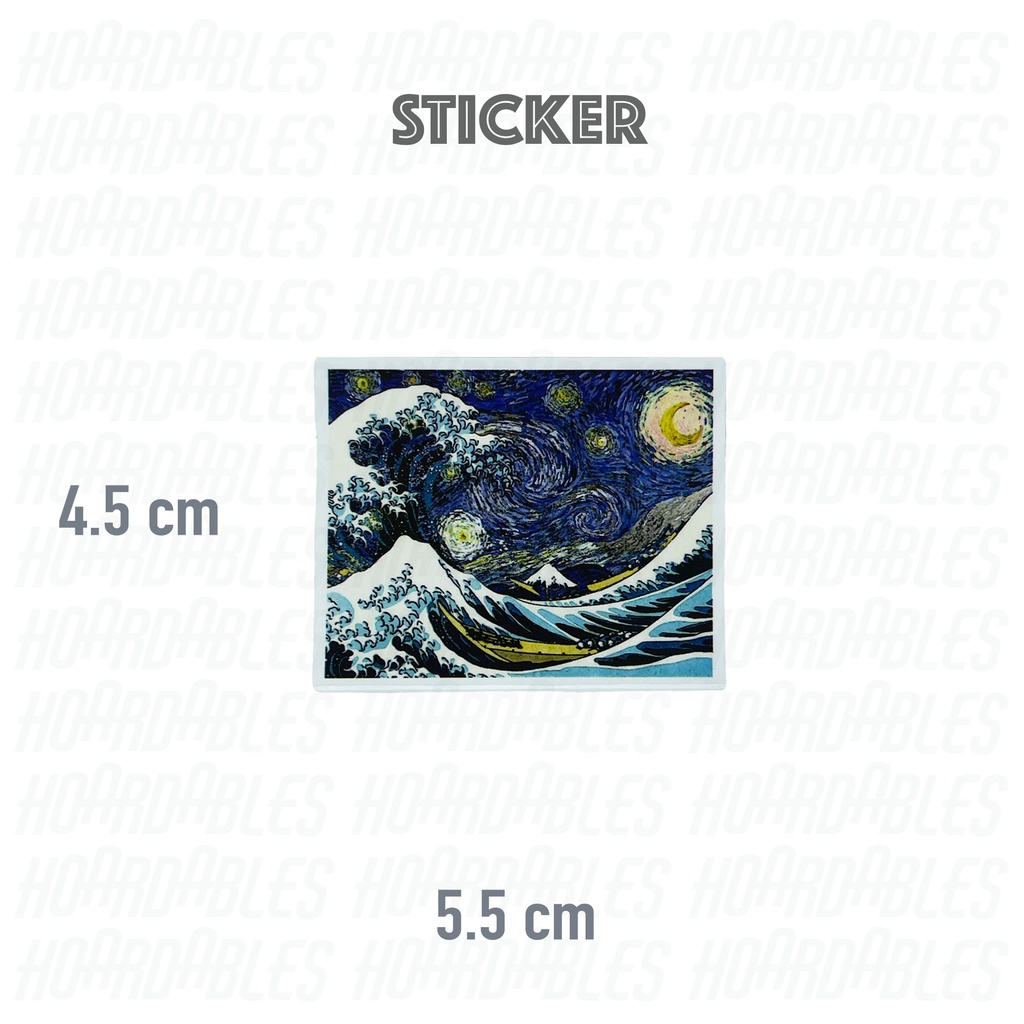 Starry Night Great Wave 1pc Art Grafitti Waterproof Vinyl Matte Sticker ...