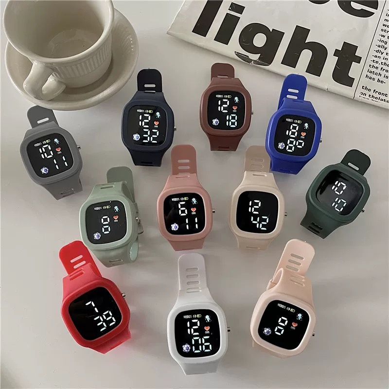 Boys and Girls Big Square Electronic Watch Football Color Screen ...
