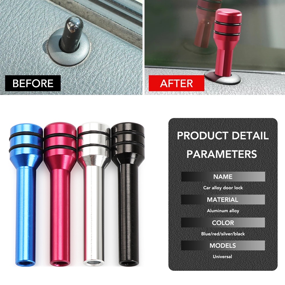 2X Car Alloy Door Lock Pins Lock Pin Screw Knob for Volkswagen VW Polo ...