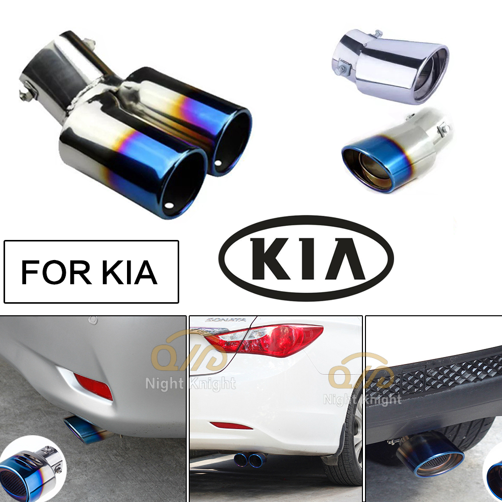 Car Exhaust Muffler Tip Stainless Steel Pipe Chrome Trim Modified ...