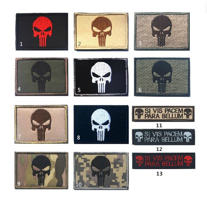 100% with the punisher embroidered sided Patch the tactical military ...