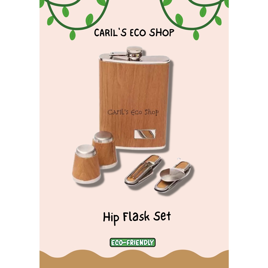 9oz Hip Flask Set/ Wine Flask Set with Cutlery and Shotglass | Shopee ...