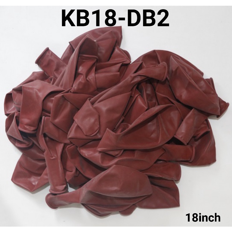 MERAH Kb18-db2 Latex Balloon 18inch 45cm Doff Thick Red maroon Retail Unit (Round Latex Balloon ...