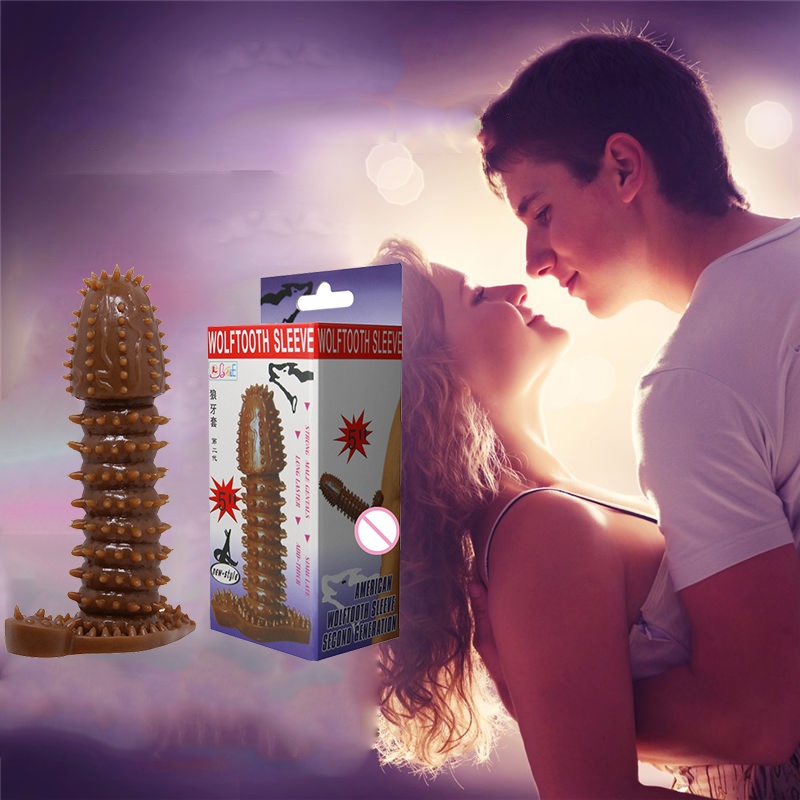 Brown Robust G Spot Spike Penis Sleeve With Bolitas For Men Spike G