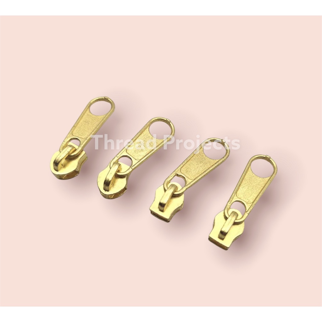 Slider #5 Runner no.5 for nylon zipper Non Lock Puller Gold (Sold per ...