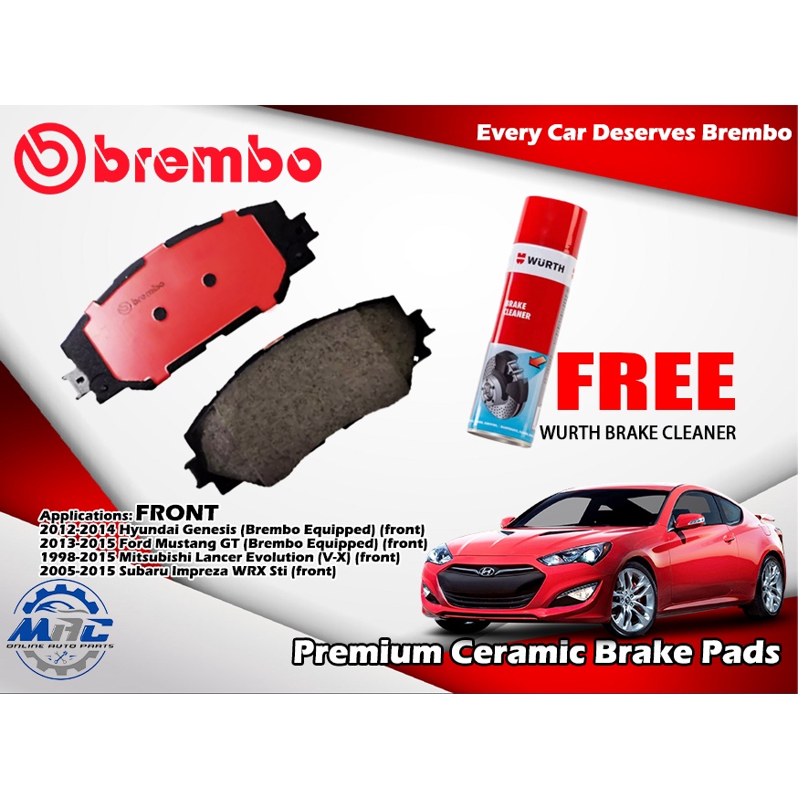 Hyundai Genesis 2012-2014 Brembo P54039N Ceramic Front Brake Pads ...