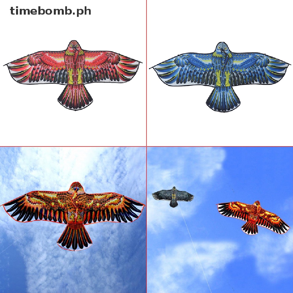 Kids 1.2m Flat Eagle Kite 100M Kite Line Children Flying Bird Kites ...