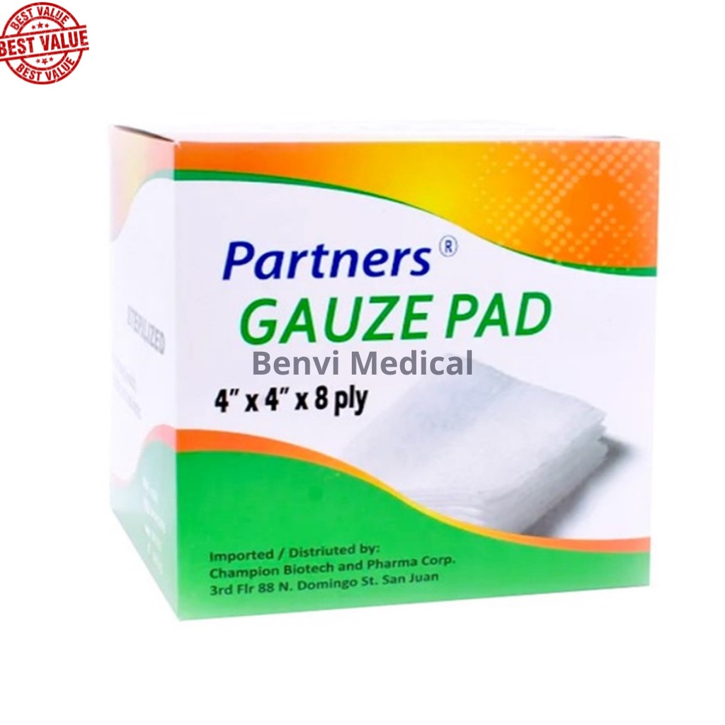 Gauze Pad Sterile 4”x4” x 8ply 28x24 Mesh 1 BOX (100pcs) Wholesale ...