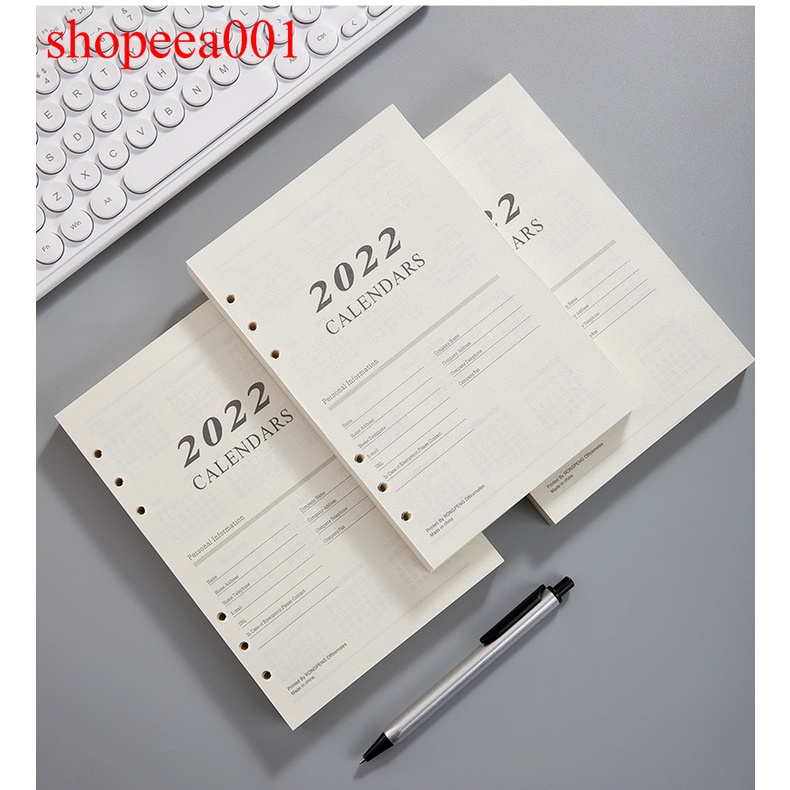 SHOPEEA001 2022 Journal Agenda Plannner Notebook A5 Insert Refills 6 ...