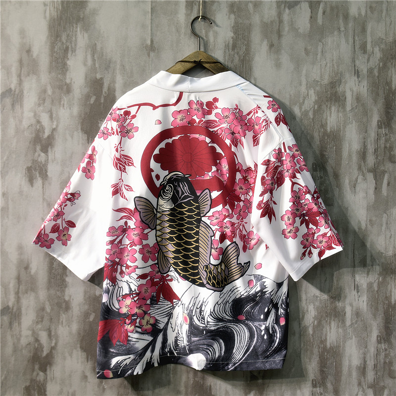 HOT Japanese Kimono Cardigan Men Haori Yukata Male Samurai Costume Clothing Men's Kimono Hanfu ...