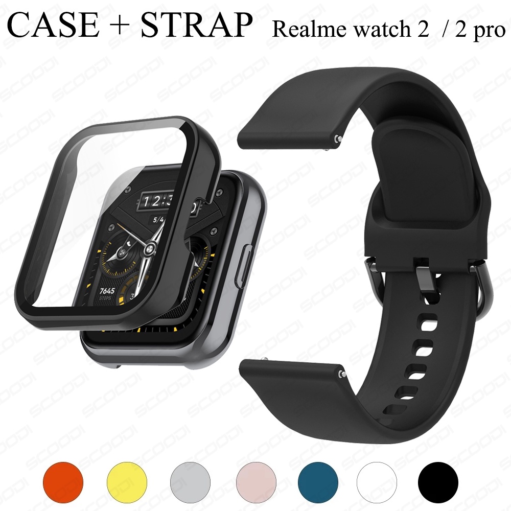 Sport Band + Glass Case for Realme watch 3 2 2pro Smart Watch silicone ...